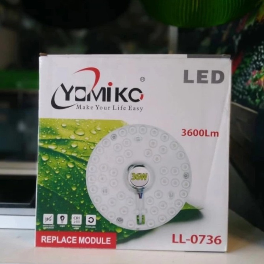 Lampu LED ring sinar kuning 36 watt merk yomiko