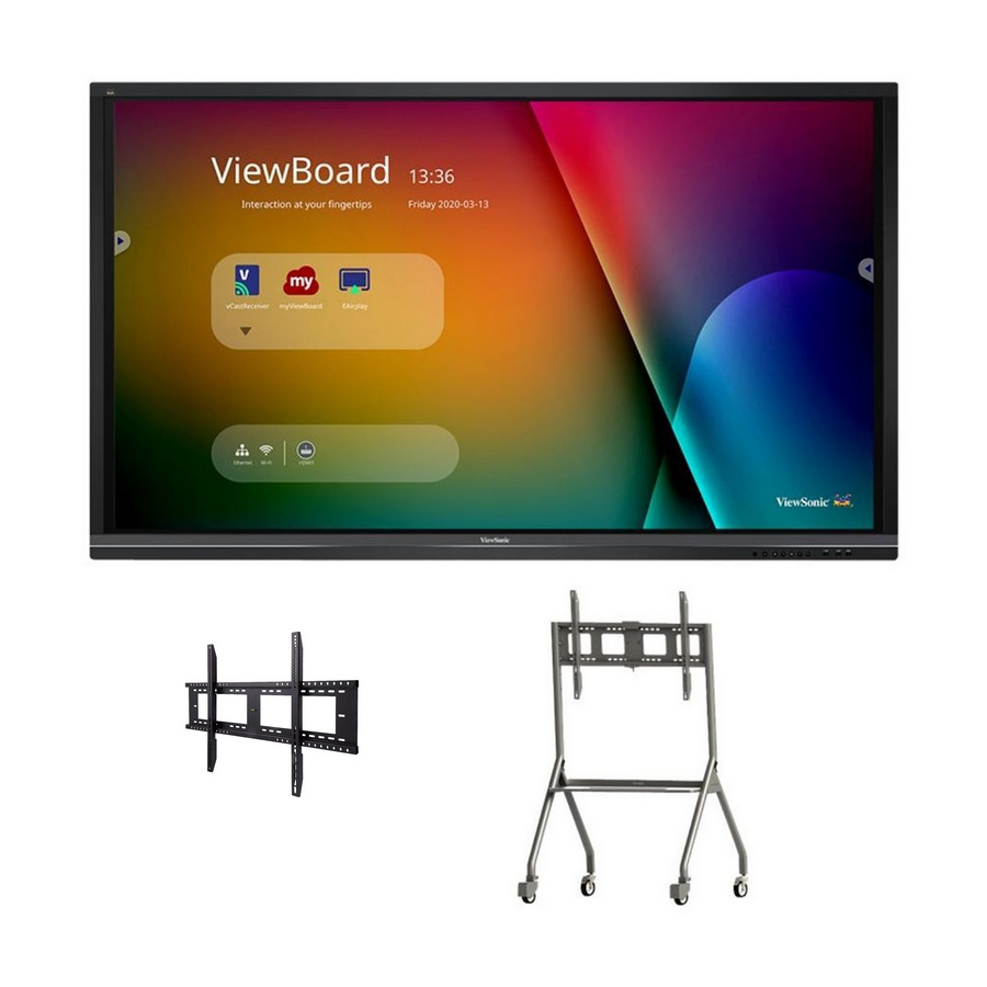 Interactive Flat Panel VIEWSONIC VS18472 75 INCH + WALL / STAND