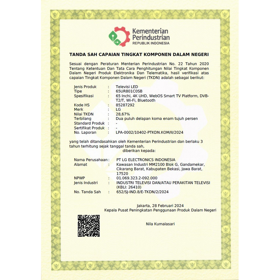 Smart TV LG 65UR801C 65 Inch