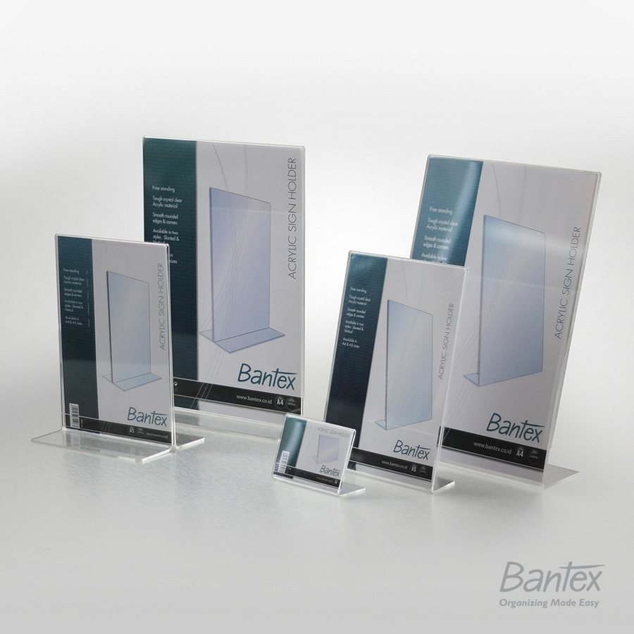 Papan Informasi Akrilik Bantex Sign Holder Ukuran A8 (5,2 x 7,4 cm)