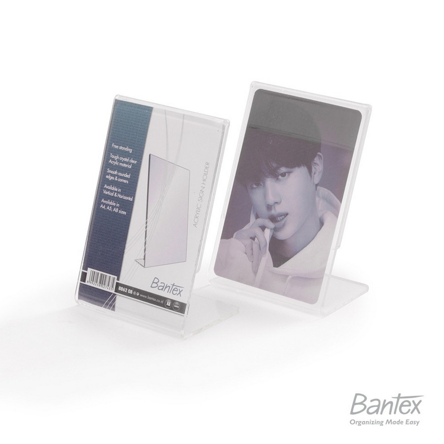 Papan Informasi Akrilik Bantex Sign Holder Ukuran A8 (5,2 x 7,4 cm)