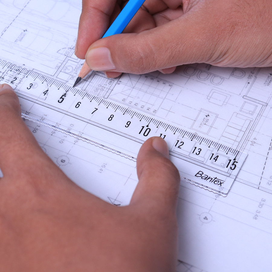 Bantex Penggaris 30cm / Ruler Akrilik Material PS Ringan dan Kuat