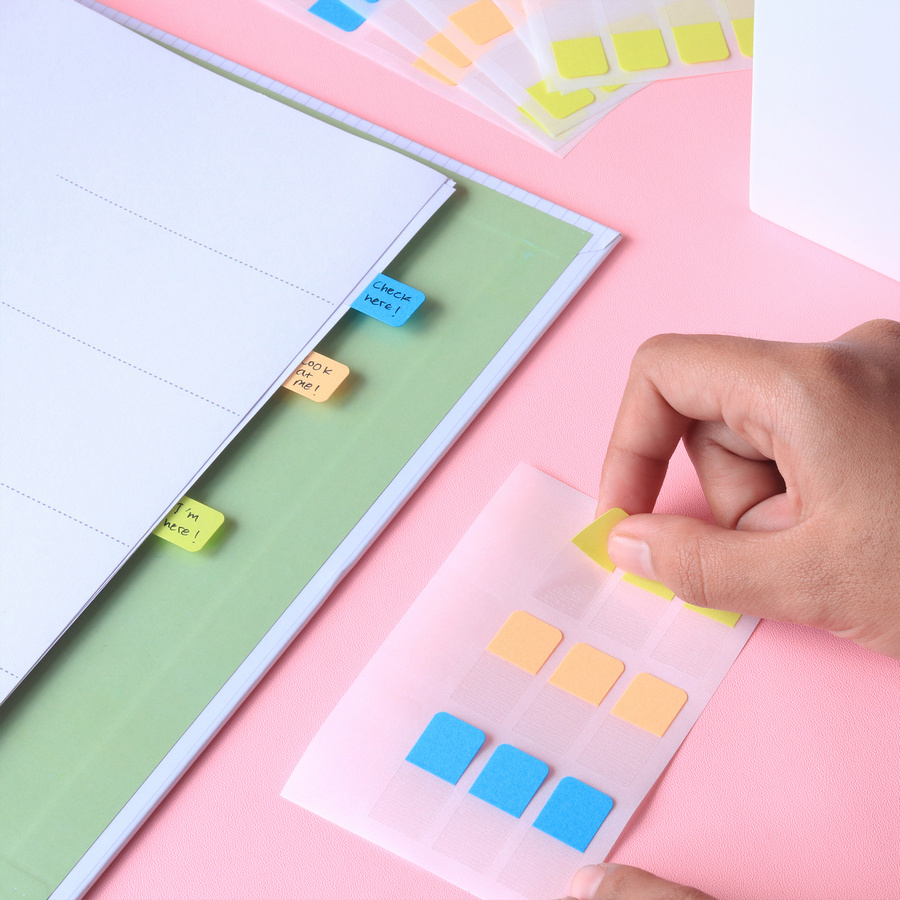 Bantex Index Tab / Penanda Halaman Buku 12x28 mm Mudah Ditulis Multi Warna