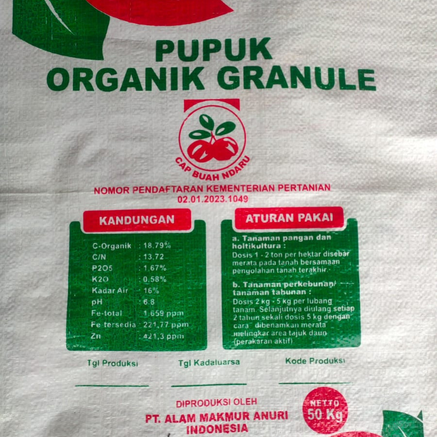 PUPUK ORGANIK GRANUL BUAH NDARU