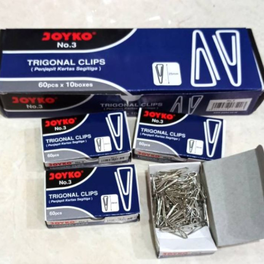 Paper Clip No 3 Joyko / Triagonal Clip Kertas isi 10 box