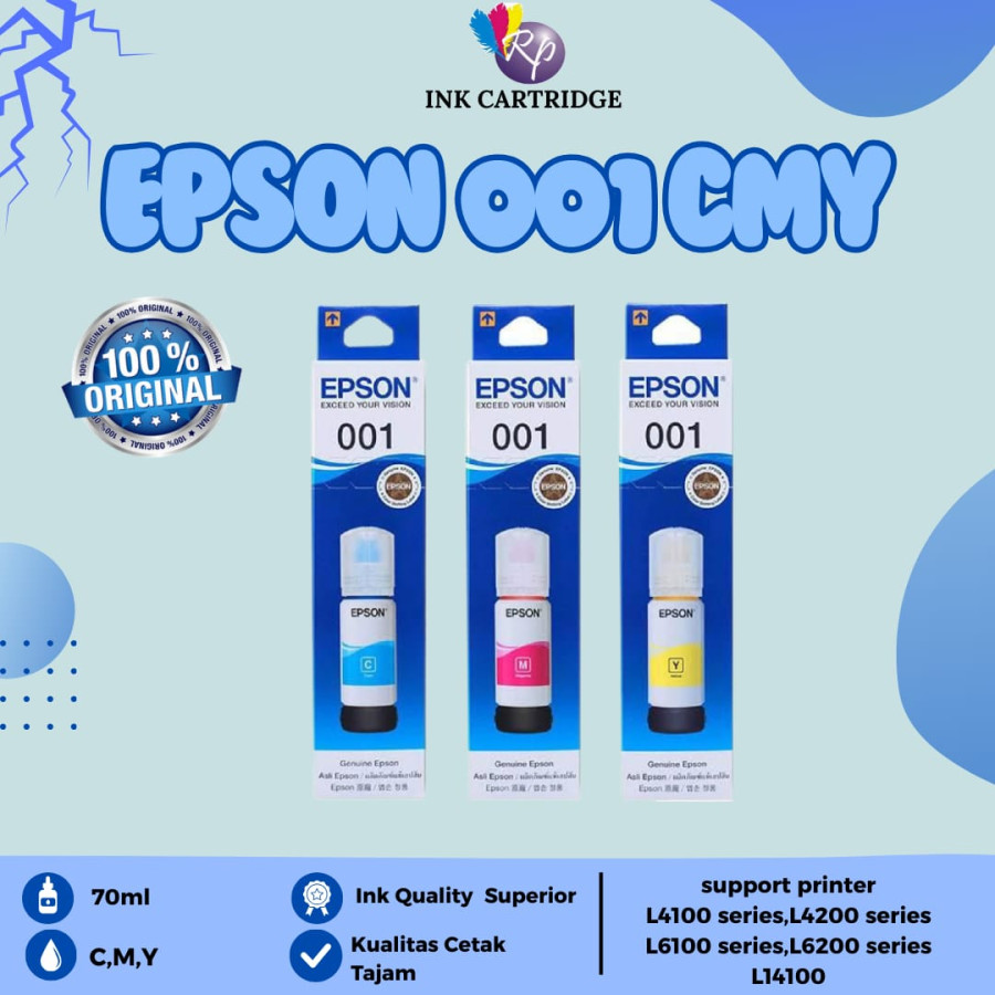 ORIGINAL EPSON 001 CYAN MAGENTA YELLOW