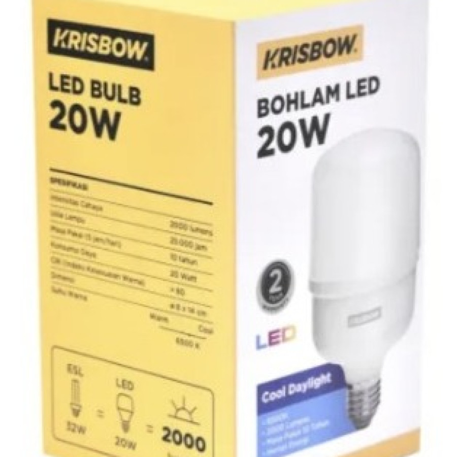 Pemasangan LED Bulb 20W Krisbow Cool Daylight