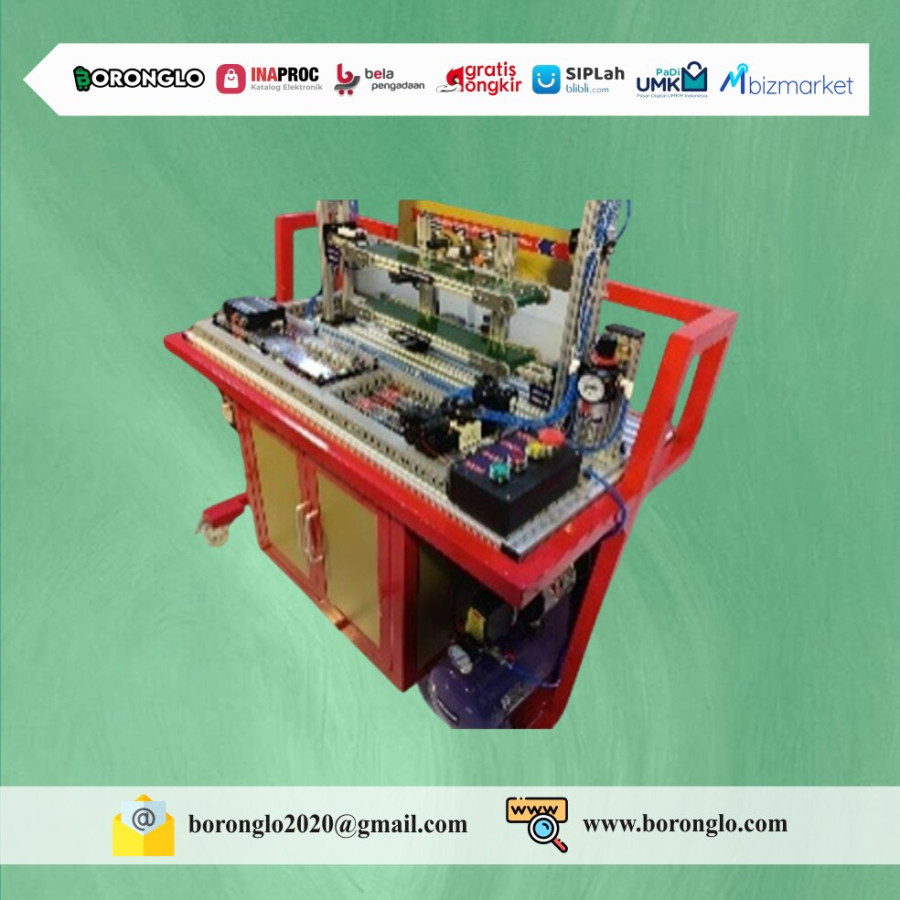 Trainer PLC Omron Simulasi Conveyor MPS Modular Production System