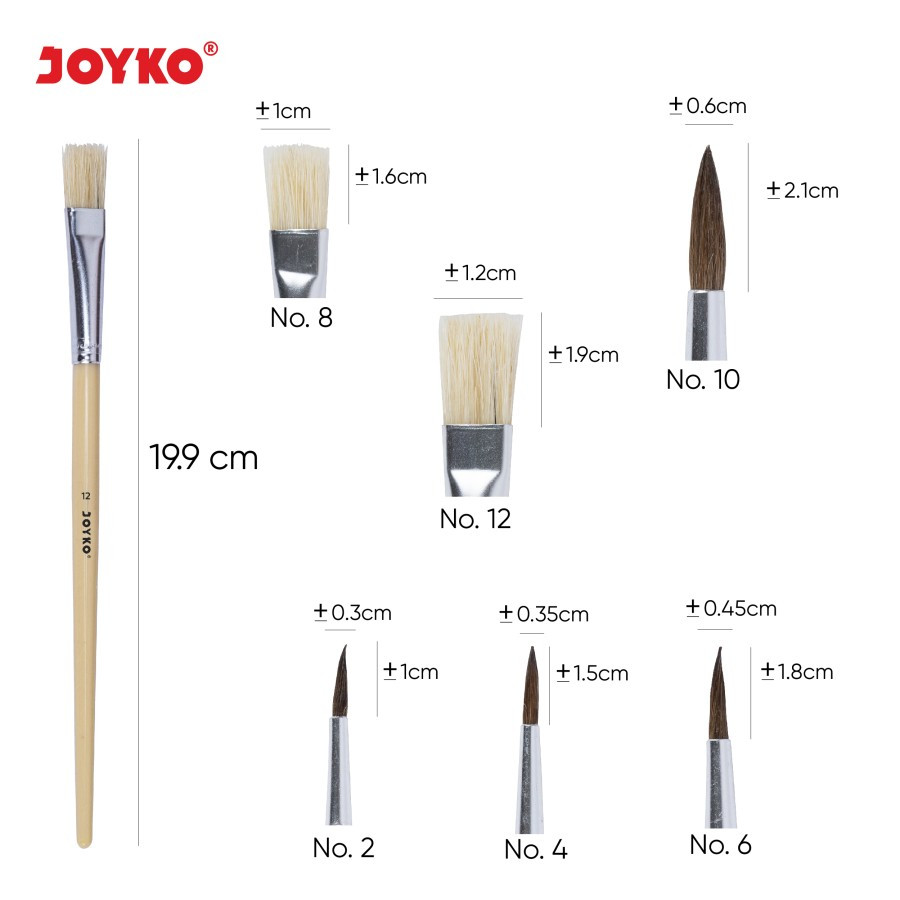 Kuas Lukis Cat Air Acrylic Joyko BR-1