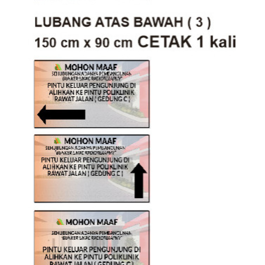 MMT PINTU MASUK DAN KELUAR PENGUNJUNG UKURAN 150 X 90 CM
