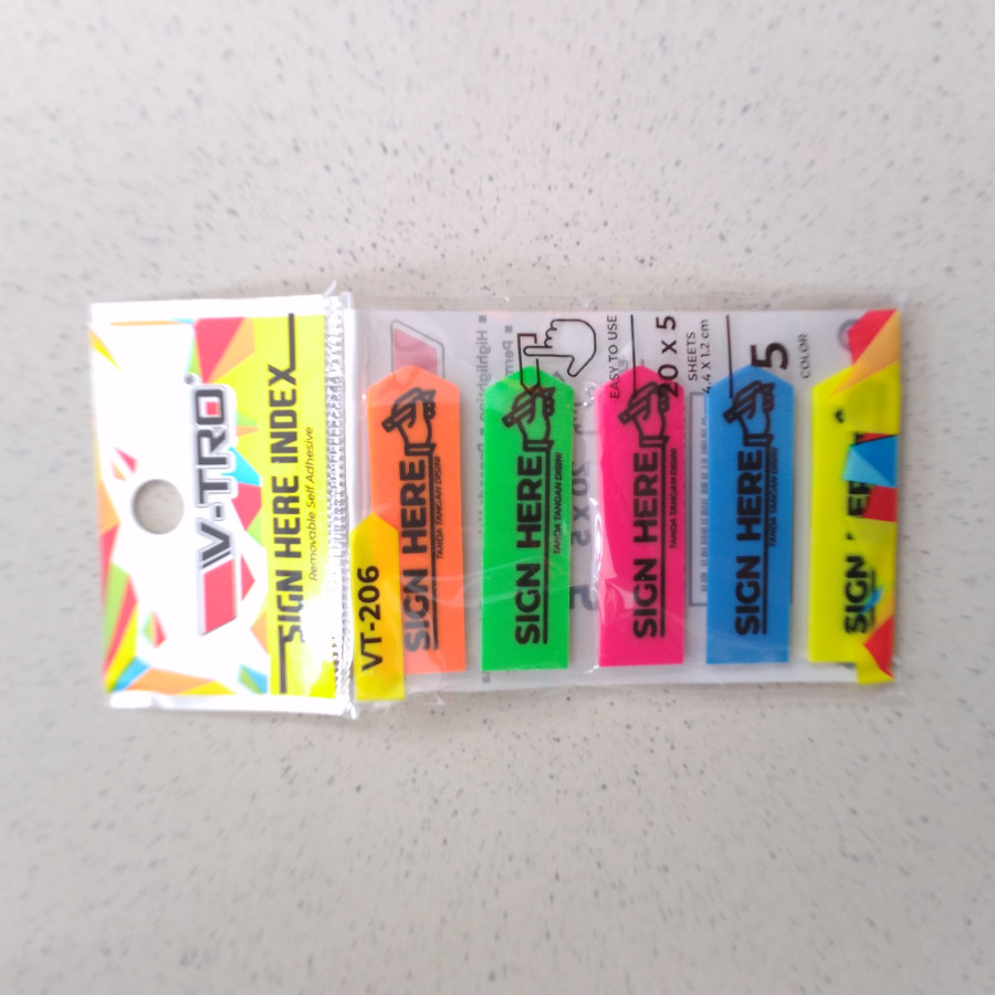 STICKY NOTE V-TRO SIGN HERE