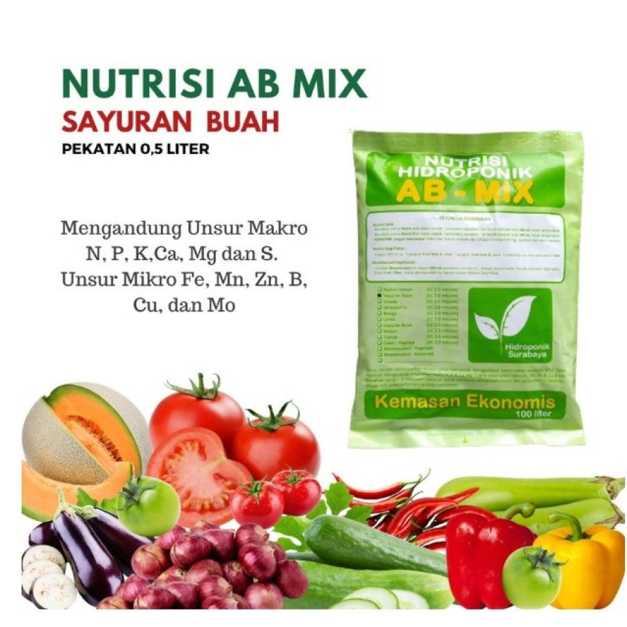 Nutrisi Hidroponik AB Mix kemasan ekonomis / bungkus