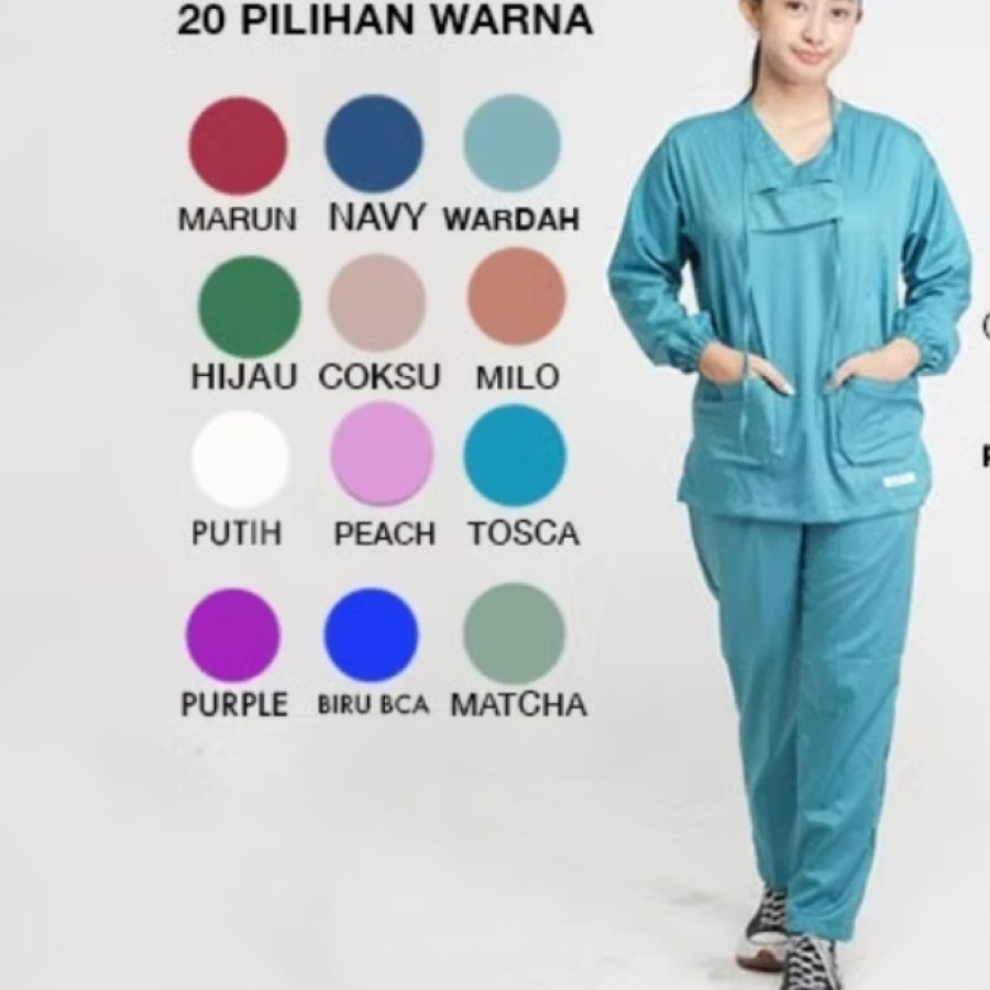 Baju scrub bidan, perawat dan dokter
