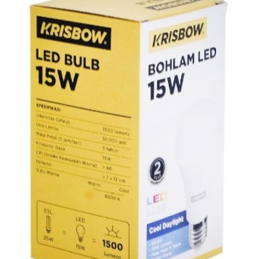 Pemasangan Lampu Krisbow Lumi Bohlam Led 15 Watt Cool Daylight - Putih