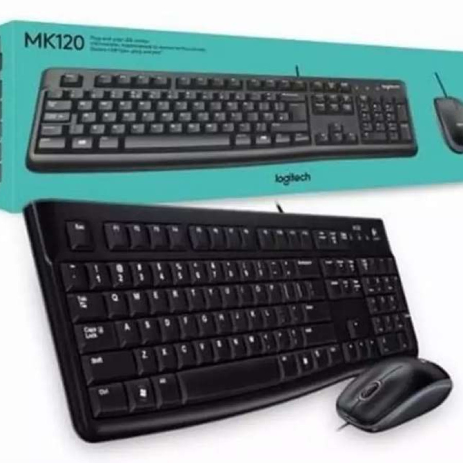 KEYBOARD SET DENGAN MOUSE LOGITECH MK120