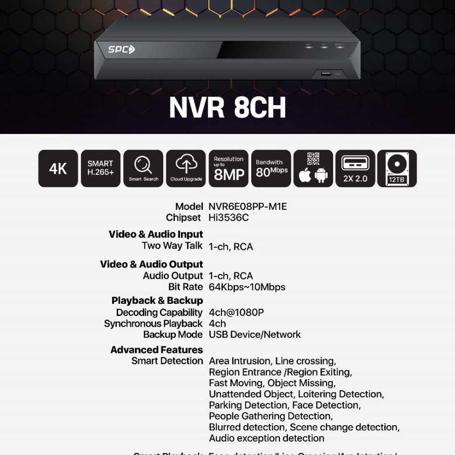 SPC NVR 8 Channel