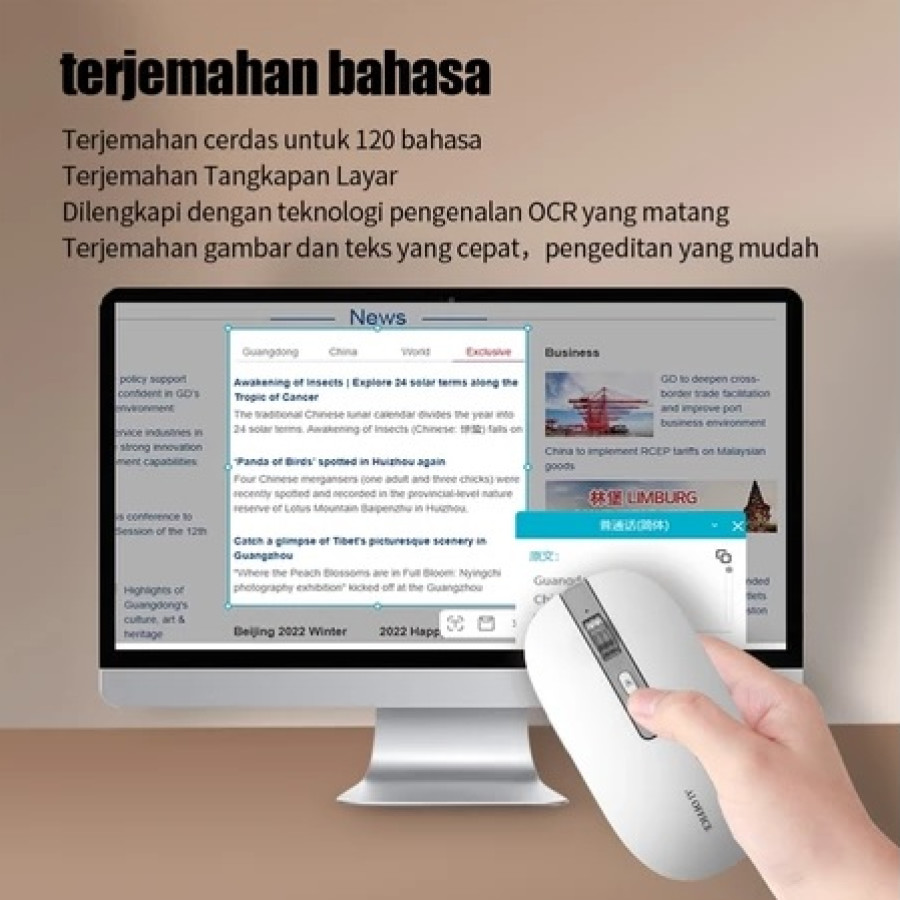 RULINK MR08 Mouse AI Cerdas Pengenal Suara Wireless & bluetooth dengan ...