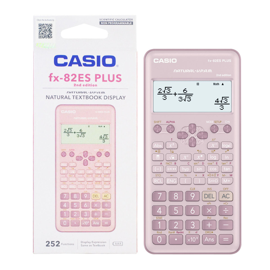 Kalkulator Casio Scientific FX 82 ES PLUS Original 2nd Edition Pink