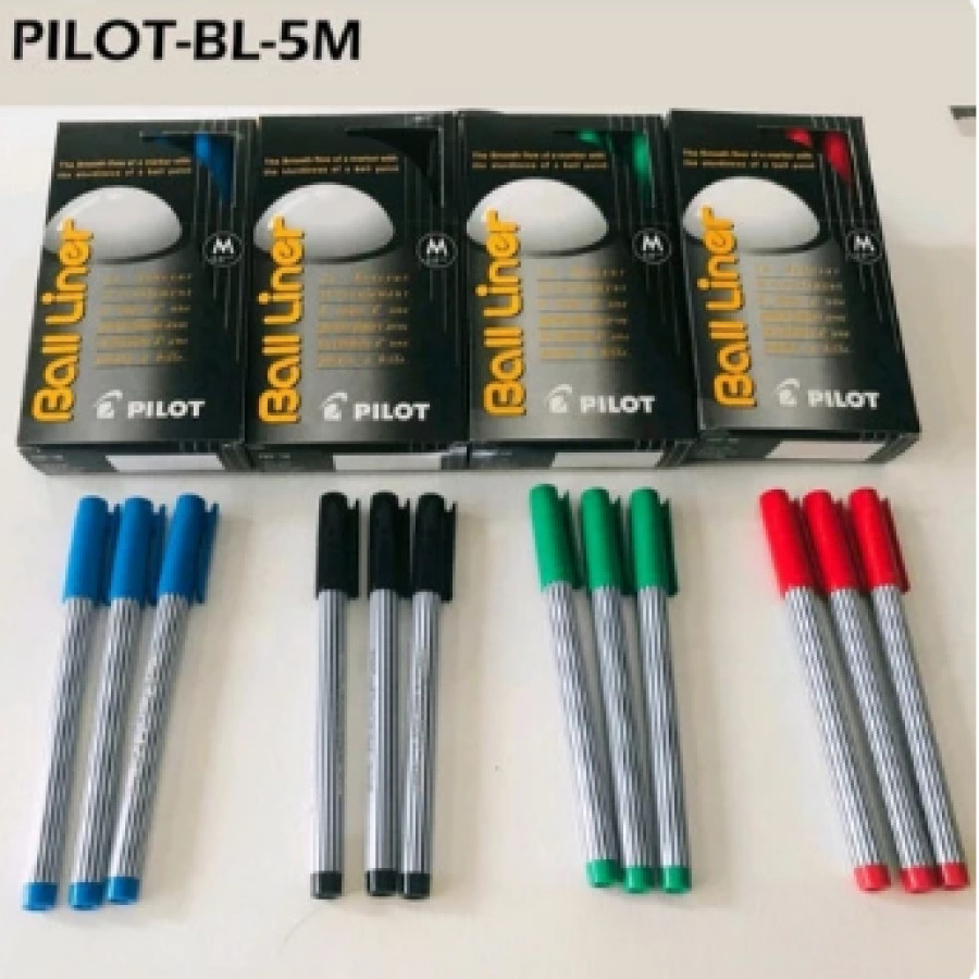 ATK Ballpoint Pilot Boldliner (hitam,biru,hijau)