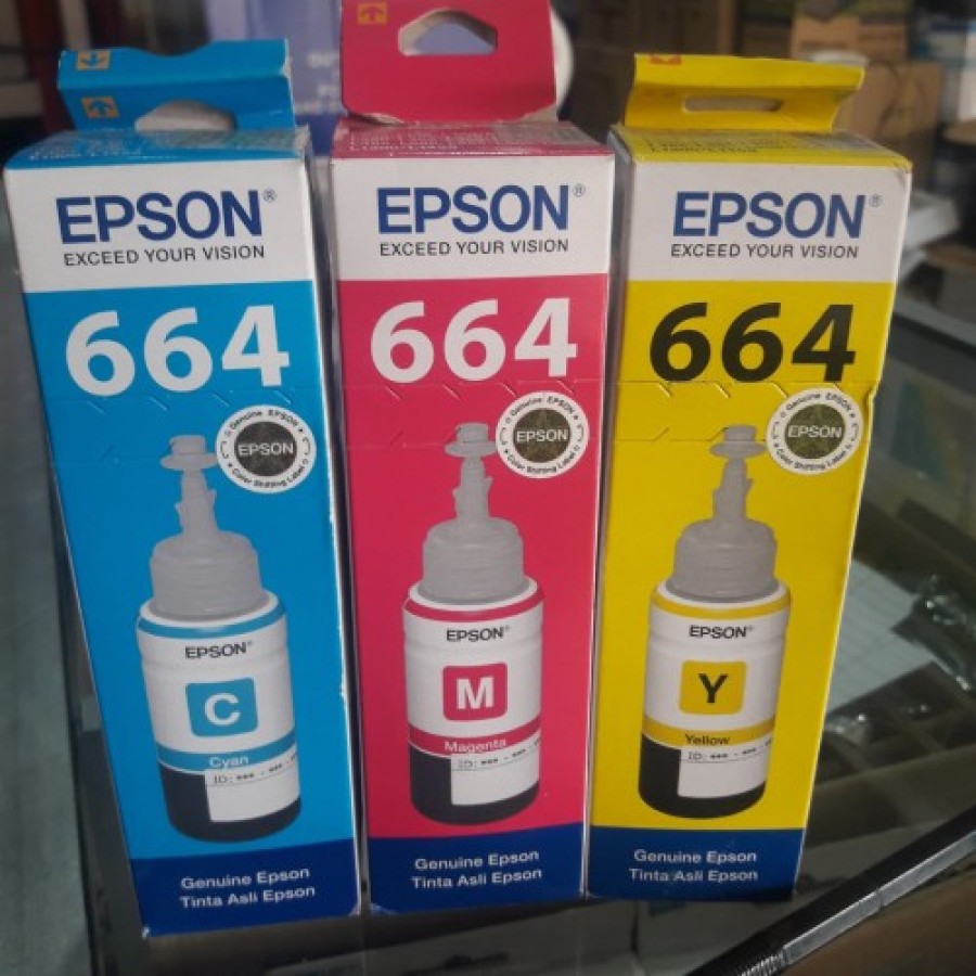 Tinta Printer Warna T664, Merek Epson