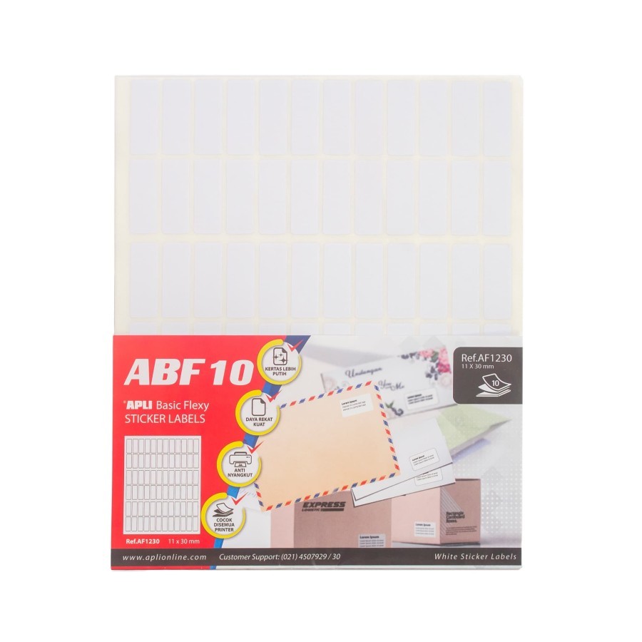 Basic Flexy (ABF) White Labels 11 X 30mm 720 unit (10 Sheets)