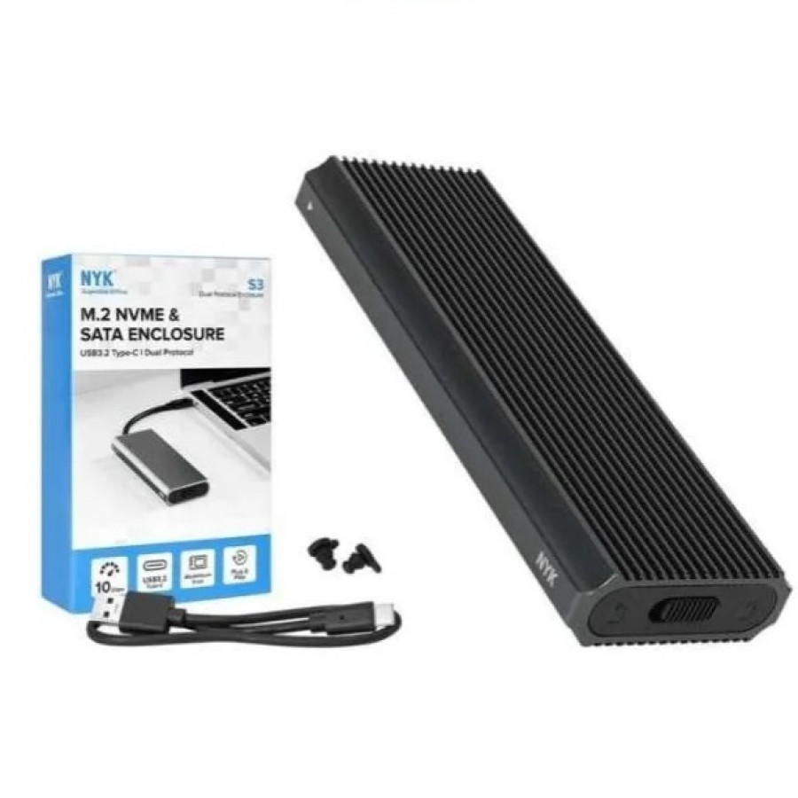 CASE SSD M2 NVME SATA ENCLOSURE S3 NYK
